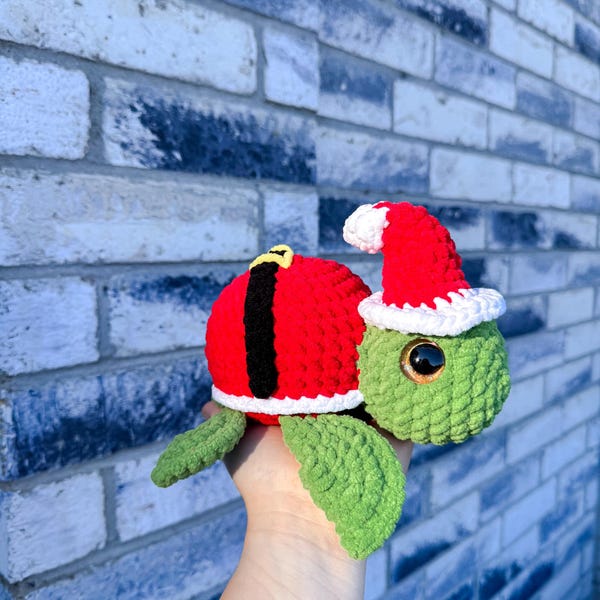 Santa Christmas Turtle Pattern Crochet PDF Download Beginner Friendly ...