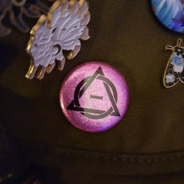 Therian Pride Sparkly Pin Badge, Holographic Badge, Otherkin Accessory ...