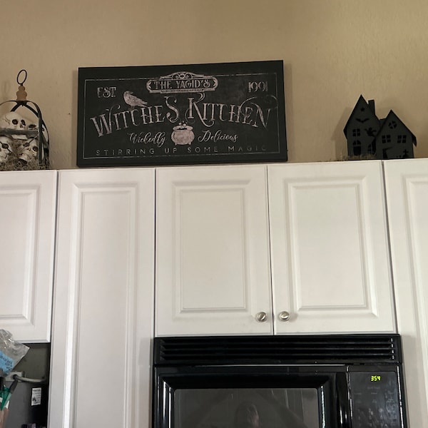 Personalized Witches Kitchen Sign, Stirring up Magic, Kitchen Wall ...
