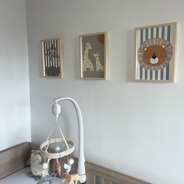 Set of 3 Safari Animal Prints With a Boho Colour Scheme Perfect for a ...