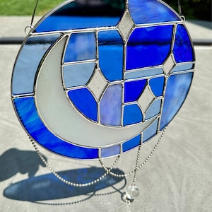 Cloudy Moon Sky Pattern Stained Glass PDF Digital File - Etsy