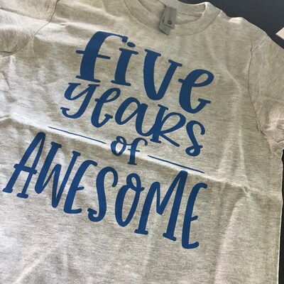 5th Birthday Shirts Five Years of Awesome 5 Year Old Birthday - Etsy