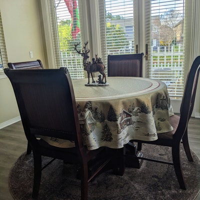 Nativity Scene Tablecloth, Winter Holidays Dining Table Decoration ...