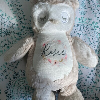 Personalised Owl Teddy, New Baby Gift, Customised Plush Soft Toy, Your ...