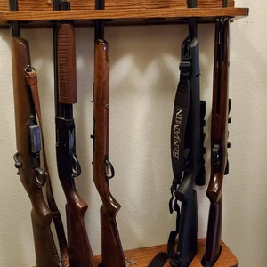 Gun Rack 8-Gun Solid Oak Wall Display for Rifles and Shotguns | Etsy