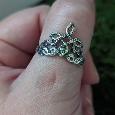 Elven Silver Ring Set With London Blue Topaz, Enchanted Forest ...