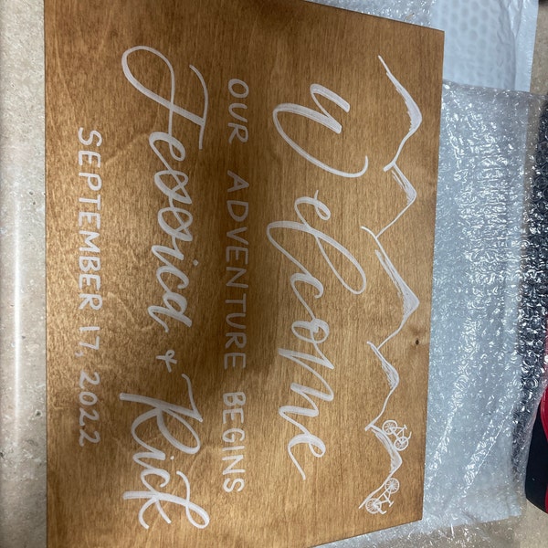 Mountain Welcome Sign, Rustic Wedding Sign, Rustic Welcome Sign ...