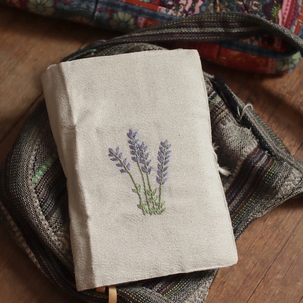 Daisy Book Case Book Cover Linen Embroidery Cloth Recycleable Book ...
