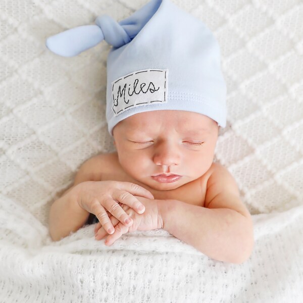 BABY BLUE: Newborn Hat, Personalized Baby Hat, Name Hat, Personalized ...
