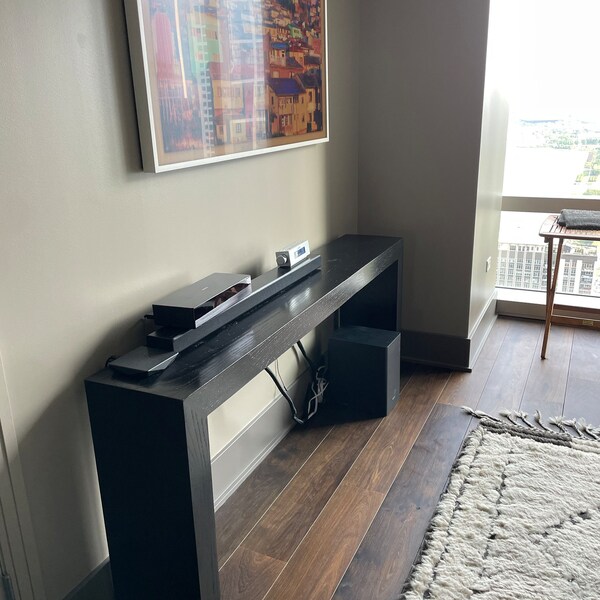 Modern Double Waterfall Console Table - Handmade to Order, Solid Wood ...