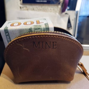 Personalized Leather Small Coin Bag, Small Leather Pouch, Leather Coin ...