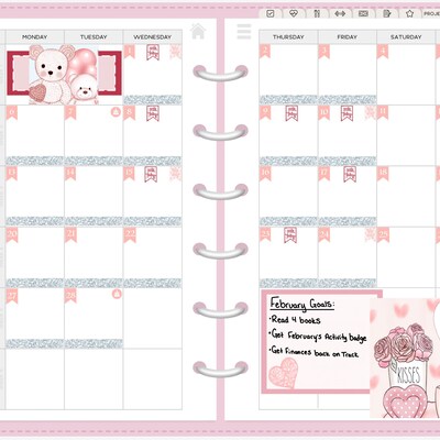 FEBRUARY MONTHLY KIT Digital Stickers, February Goodnotes Stickers ...