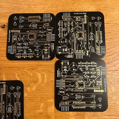 The Original: Set of 2 Coasters in Pcb-design With Gold Contacts for ...
