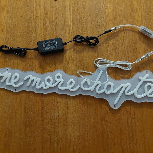 One More Chapter Neon Sign,home Library Sign,book Lover Gift,library ...