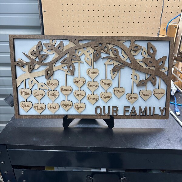 Our Family Tree Wall Art Plaque, Family Name Sign Cut File, Family Sign ...