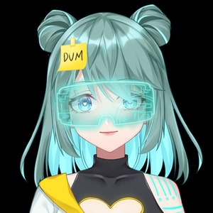 Vtuber Cyberpunk Holographic Computer OBS Screen Asset Cyber Punk Blue ...