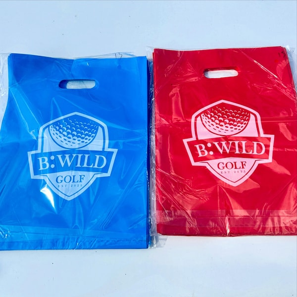 100/200/500 Personalised Carrier Bags Logo Printed Polythene Bags ...