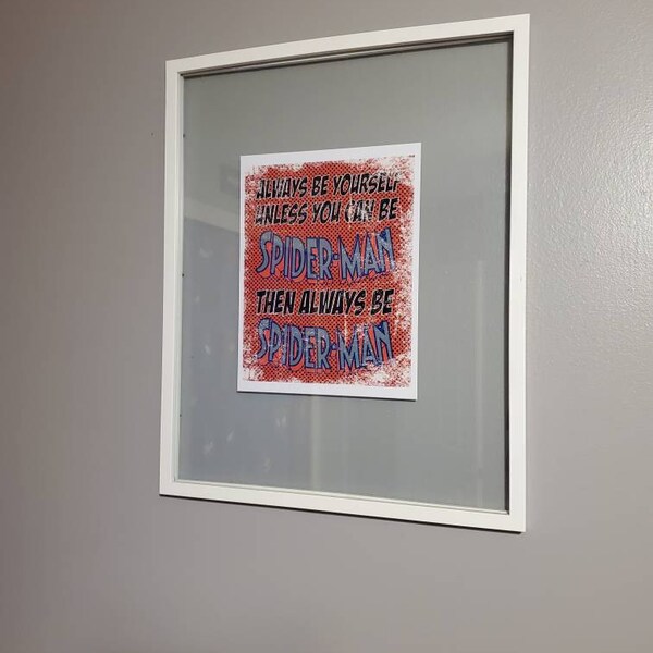 Retro Spider-man and Logo Distressed, Vintage Style Unframed Superhero ...