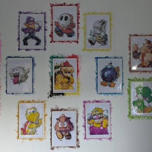 Set of 5 Super Mario PRINTABLE Watercolor Room Decor Wall Art Poster ...
