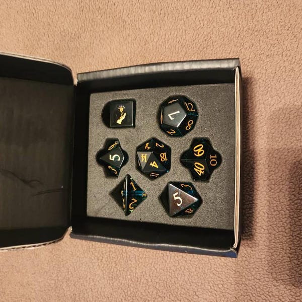 Natural Stone Dnd Full Dice Set| Tiger Eye Dnd Dice Set Sorcerer ...