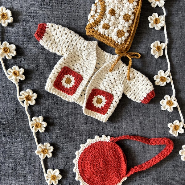 Daisy Square Bonnet Crochet Pattern - Etsy