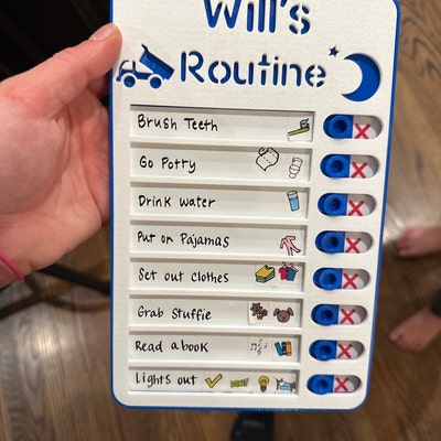 Sliding Routine Chart, Chore Chart, Daily Checklist, Kids Daily Tasks ...