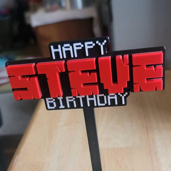 Custom 3D Cake Topper. Pixelated Video Game Style. Personalize With Any ...