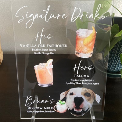 Pet Signature Drink Menu Dog Signature Cocktail Menu Wedding - Etsy