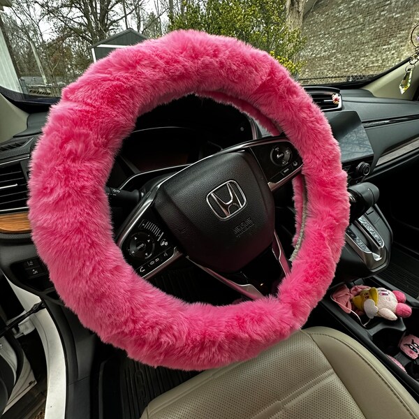Universal Faux Wool Fluffy Steering Wheel Cover Set - Etsy