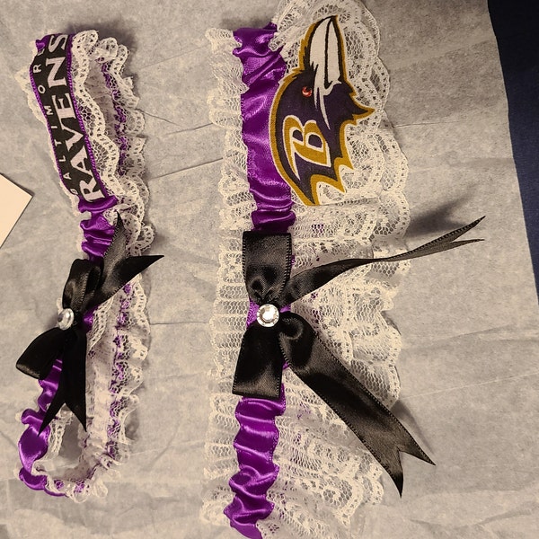 Baltimore Ravens Inspired White Lace Football Wedding Garter Belt Set ...