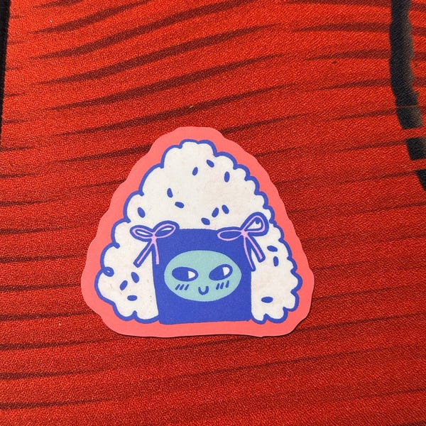 Cute Onigiri Sticker - Food Sticker, Cute Art Sticker, Vinyl Sticker ...