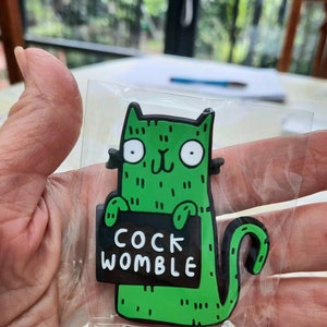 Cock Womble Fridge Magnet Sweary Rainbow Cat Magnet Offensive Gift ...