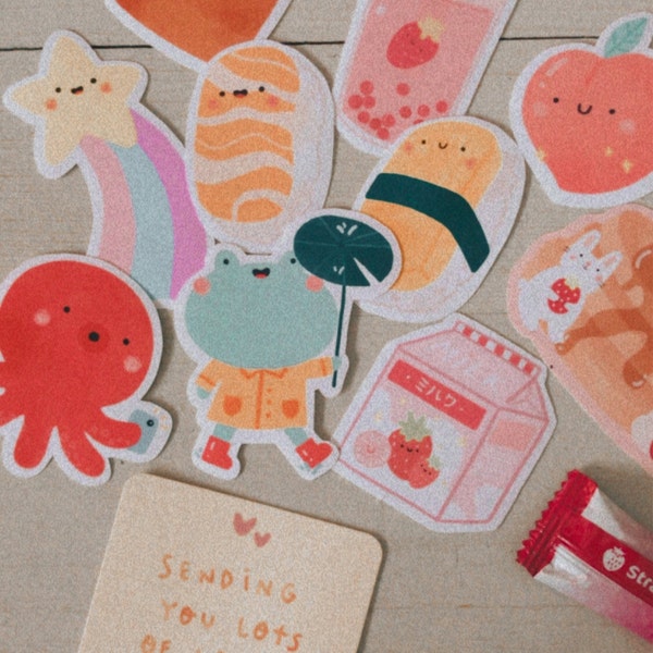 Cute Colourful Pastel Sticker Pack - Etsy