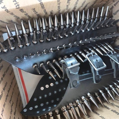 FROST High-quality Handcrafted Giant Spiked Harness Black Metal - Etsy