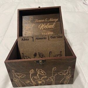 Wedding Guest Box With 6 Dividers Personalized Engraved Wood - Etsy