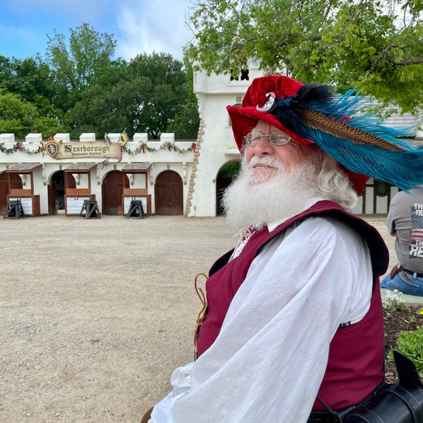 Yellow Striped Chenille Medieval Hat, Renaissance Hat, Fantasy Hat ...