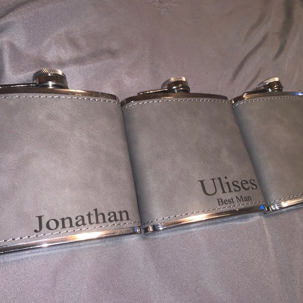Engraved Flask for Groomsmen Gift, Personalized Flask for Men, Custom ...