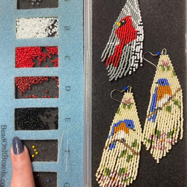 PDF BEADING PATTERN Birds Raven Beaded Oval Earrings Pattern - Etsy