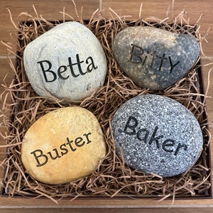 Family Rocks, Engraved Stones, Personalized Rocks, Natural Engraving - Etsy