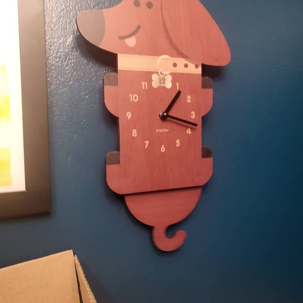 Wiener Dog Pendulum Clock - Kids Room Decor - Nursery Decor - Silent ...