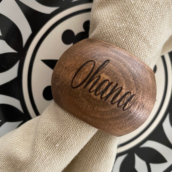 Personalized Engraved Wooden Napkin Rings / Wedding Accessories / Home ...