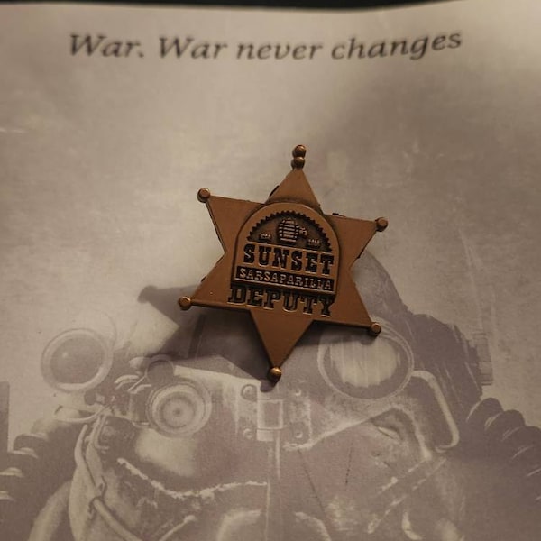 Sunset Sarsaparilla Deputy Badge – Fallout New Vegas Inspired Zinc ...