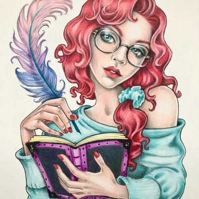 Dear Diary Coloring Page Grayscale Illustration Instant Download ...