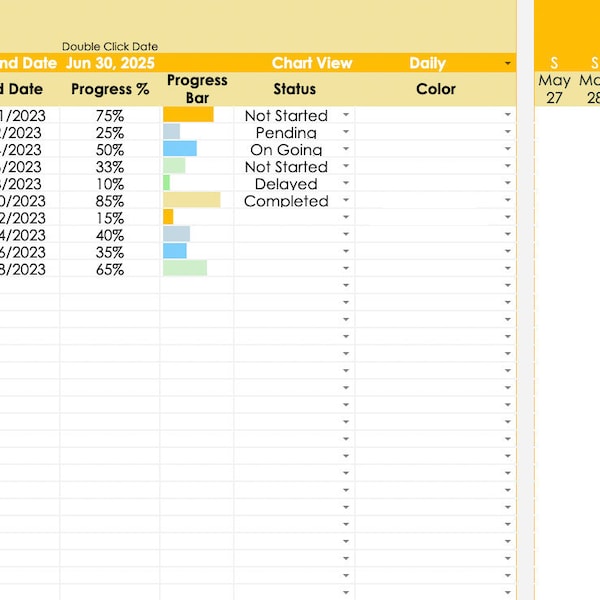 Gantt Chart | Automated Project Timeline | Task Tracker | Google Sheets Template - Etsy