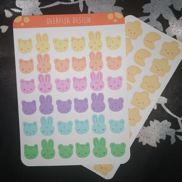 Waving Deerfish Cute Sticker - Waterproof Laminated Kawaii Glossy ...
