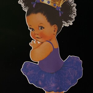 3 Purple Gold Princess Centerpieces African American Birthday Baby ...