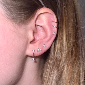 20G/18G/16G White Opal Push Pin Labret Threadless Flat Back - Etsy