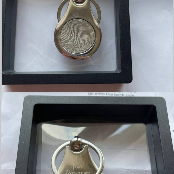 Fingerprint Keychain, Stainless Steel Custom Fingerprint Round Keychain ...