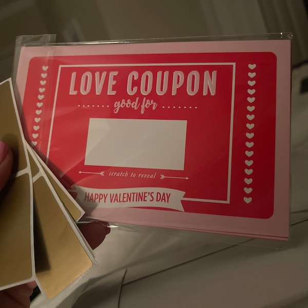Scratch-off Love Coupons Scratch off Voucher Valentines Gift for Her ...
