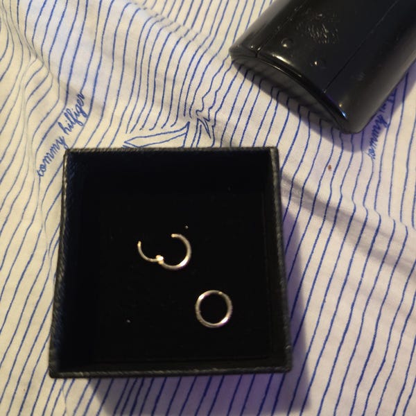 14K Solid Gold Diamond Rook Helix Hoop Earring, Gold Diamond Tragus ...